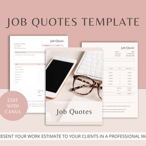 Work Estimate Template, Job Quote Template, Printable Job Estimate ...