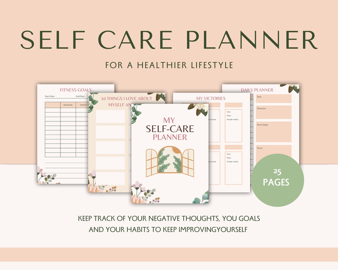 Self Care Printable Workbook, Mindfulness Journal Digital Canva ...