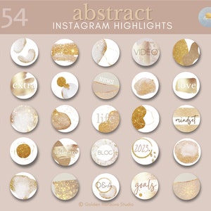 Abstract Gold Instagram Highlights Golden Shapes Instagram - Etsy