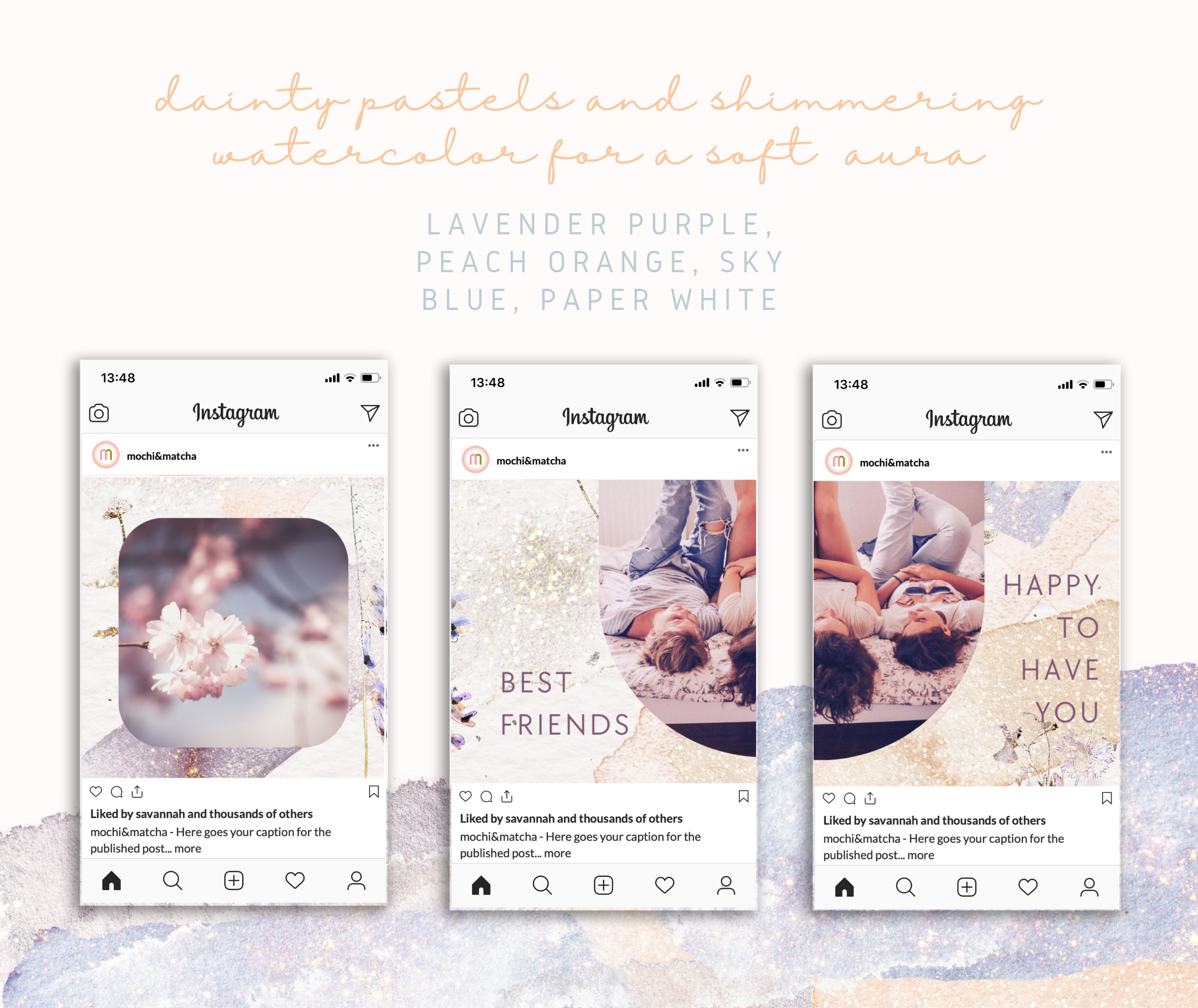 Spiritual Coach Pastel Instagram Canva Template, Flower Instagram ...