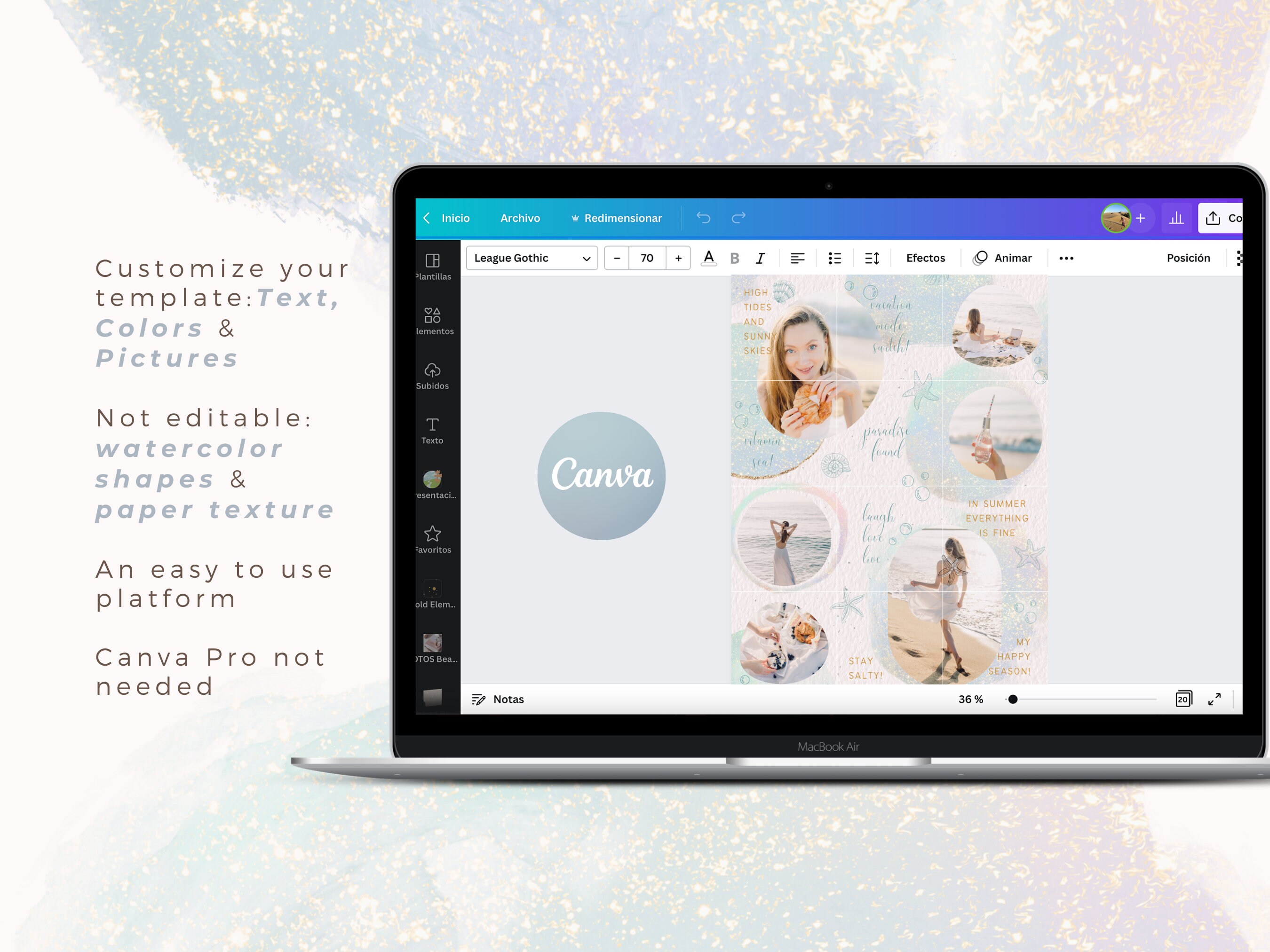 Turquoise Instagram Puzzle Template, Beach Instagram Post, Blue Ocean ...