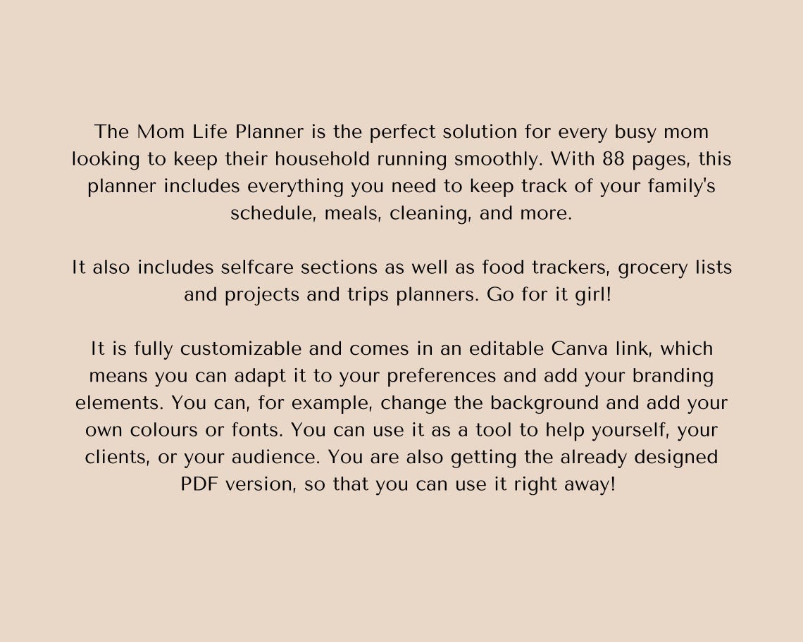 Mom Life Planner Digital, Household Planner Printable, Home Management ...