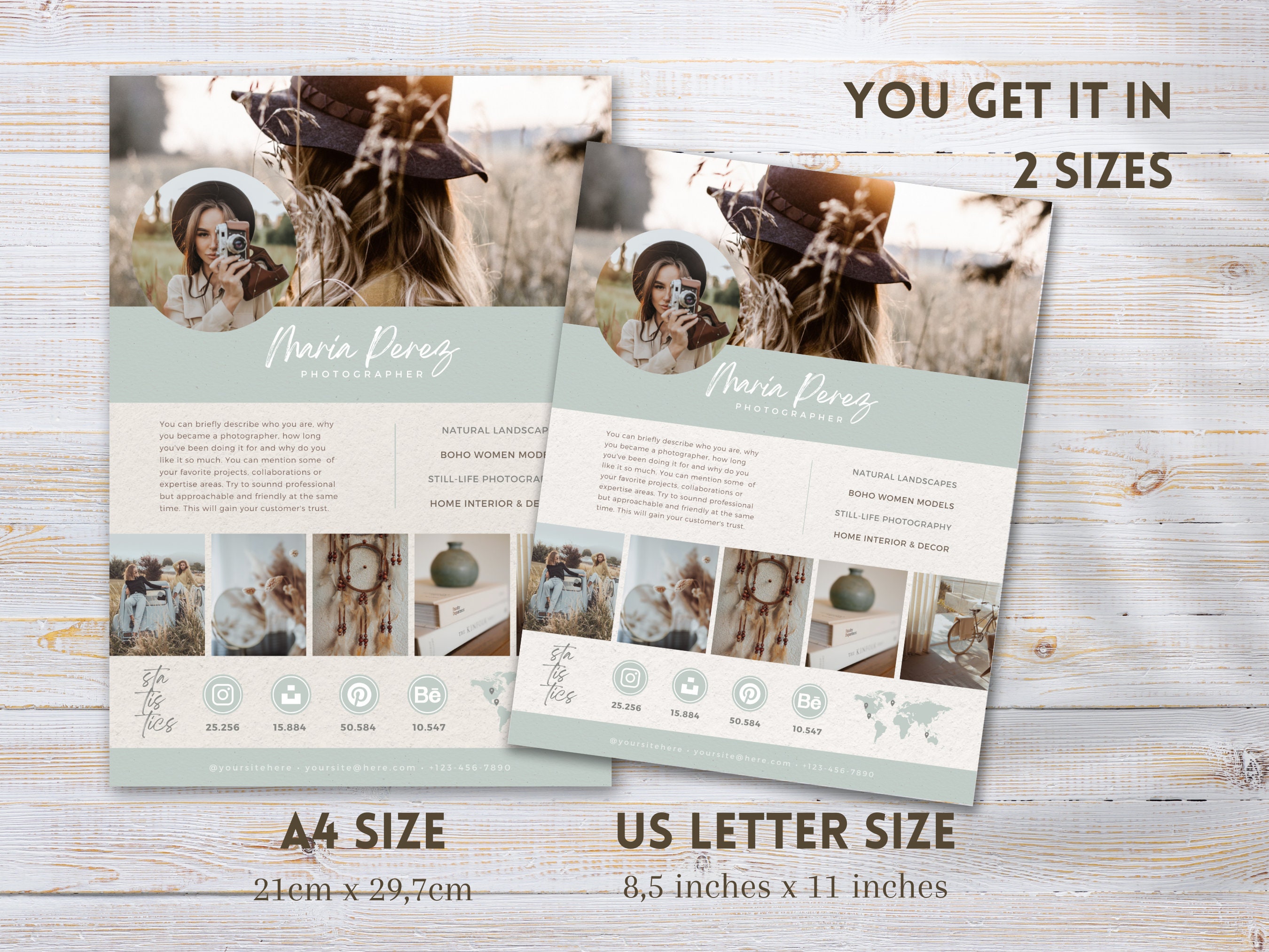 Photographer Media Kit Template for Canva, Photographer Branding Kit ...
