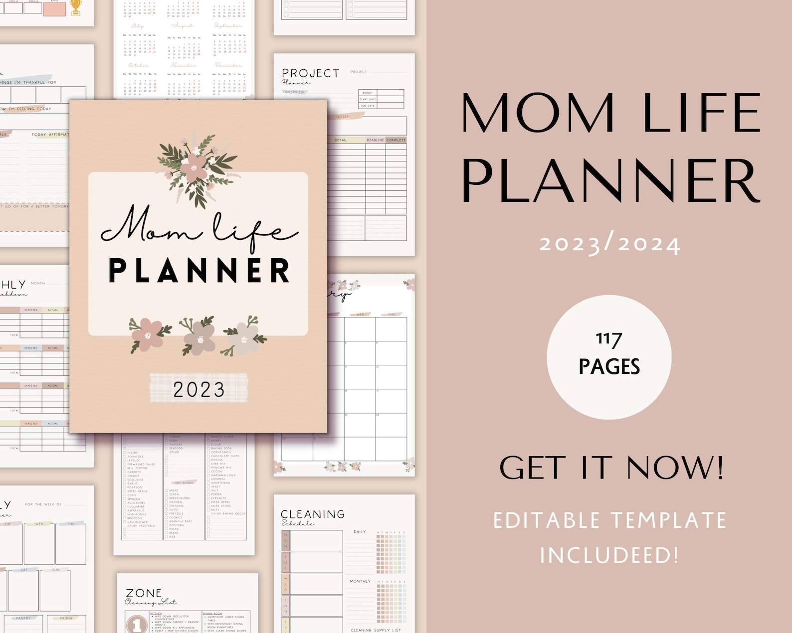 Mom Life Planner Digital Household Planner Printable Home - Etsy