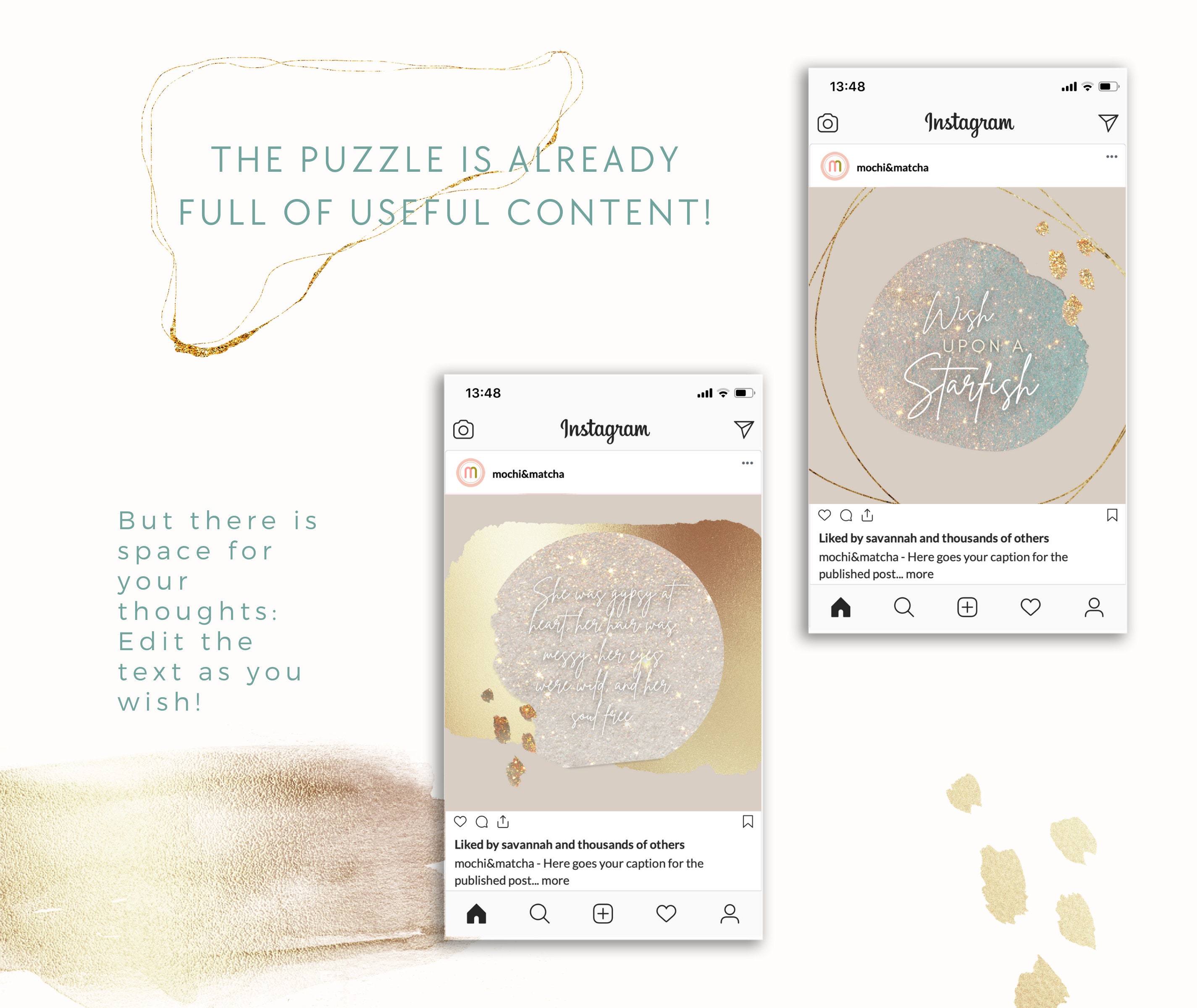 Celestial Instagram Posts Template, Watercolor Social Media, Magic ...