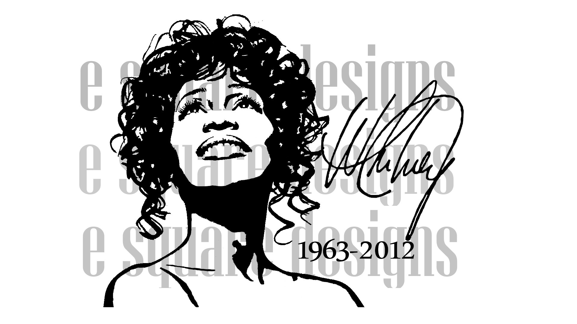 Whitney Houston SVG Silhouette Vector Cut File - Etsy
