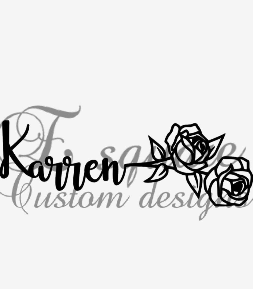 Rose With Name Svg File - Etsy