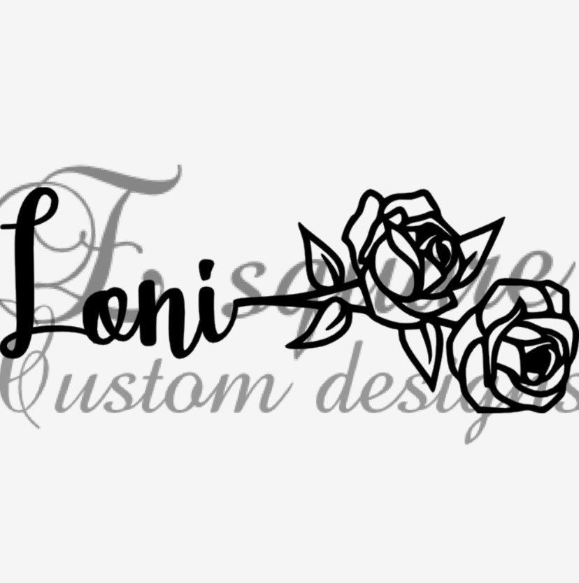 Rose With Name Svg File - Etsy