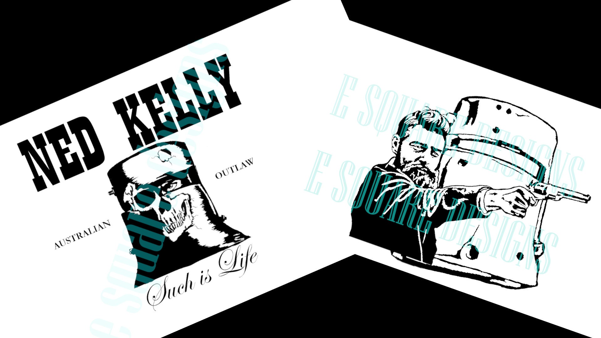 Ned Kelly SVG Dual Pack Australian Outlaw Wall Art T Shirt Design ...