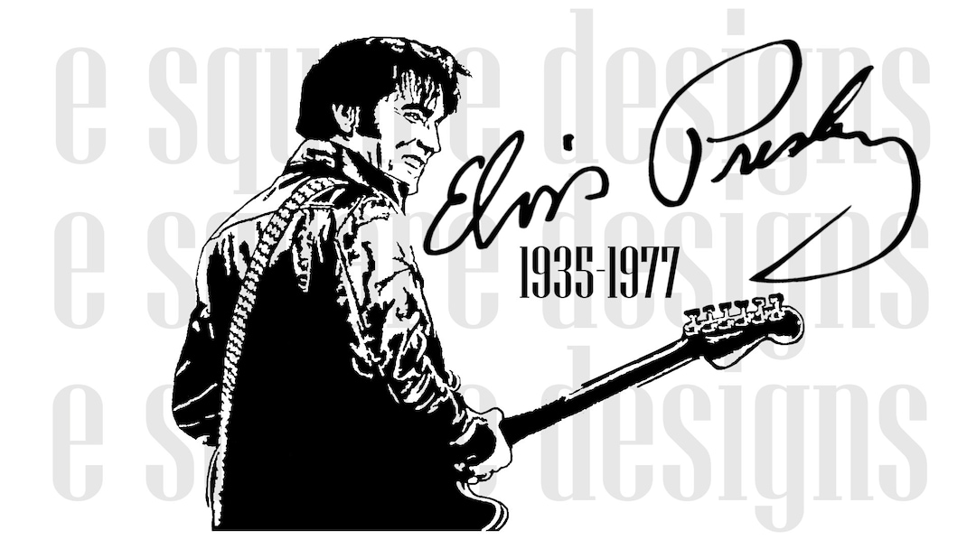 Elvis the King SVG With Signature - Etsy