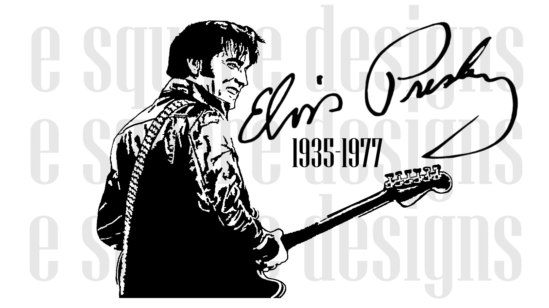 Elvis the King SVG With Signature - Etsy