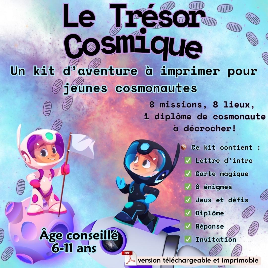 Printable Space Treasure Hunt – Cosmic Mission 8 Quests + Cosmonaut ...
