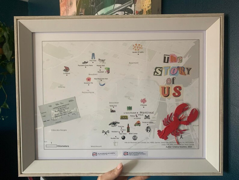 Handcrafted Custom Memory/friendship Map, Geolocated Places on Maps ...