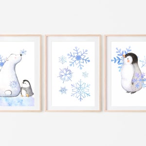 Set of 3 Winter Pictures Artic Animals Instant Download - Etsy