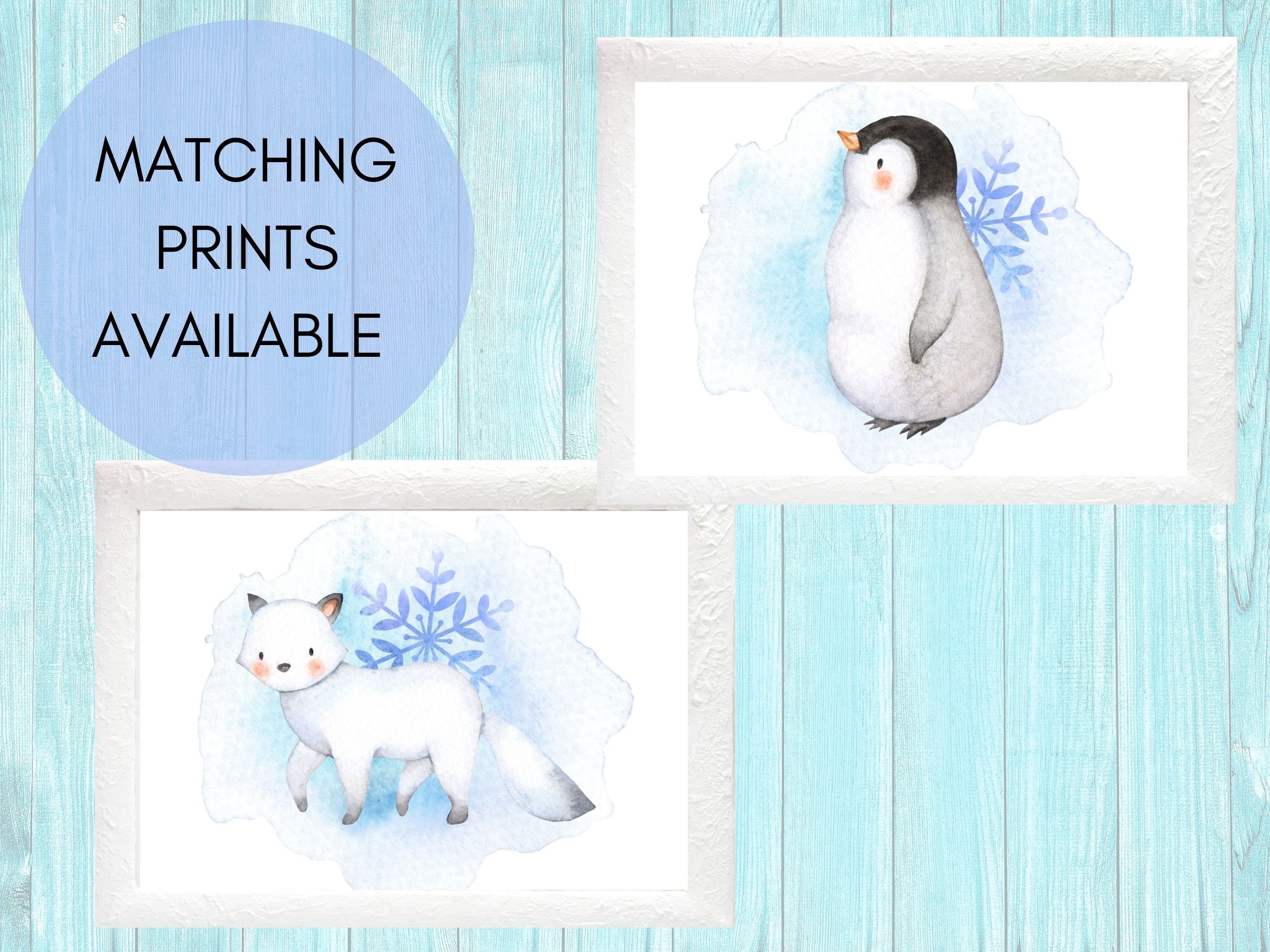 Arctic Animals Printable Wall Art Arctic Seal Snowflakes - Etsy