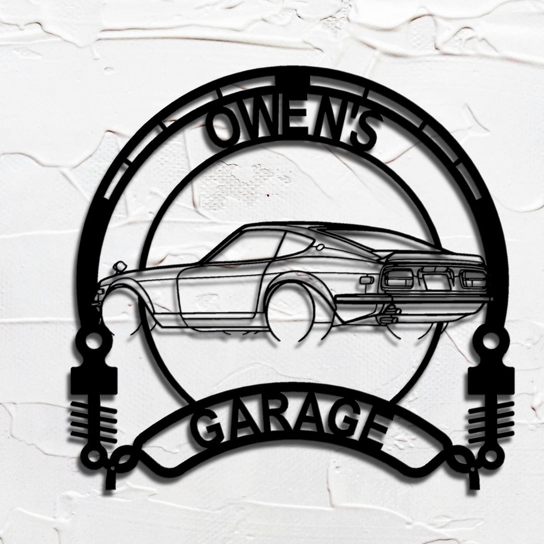 1972 Nissan 240Z Personalized Sign Angle Edition Metal Wall Art Custom ...
