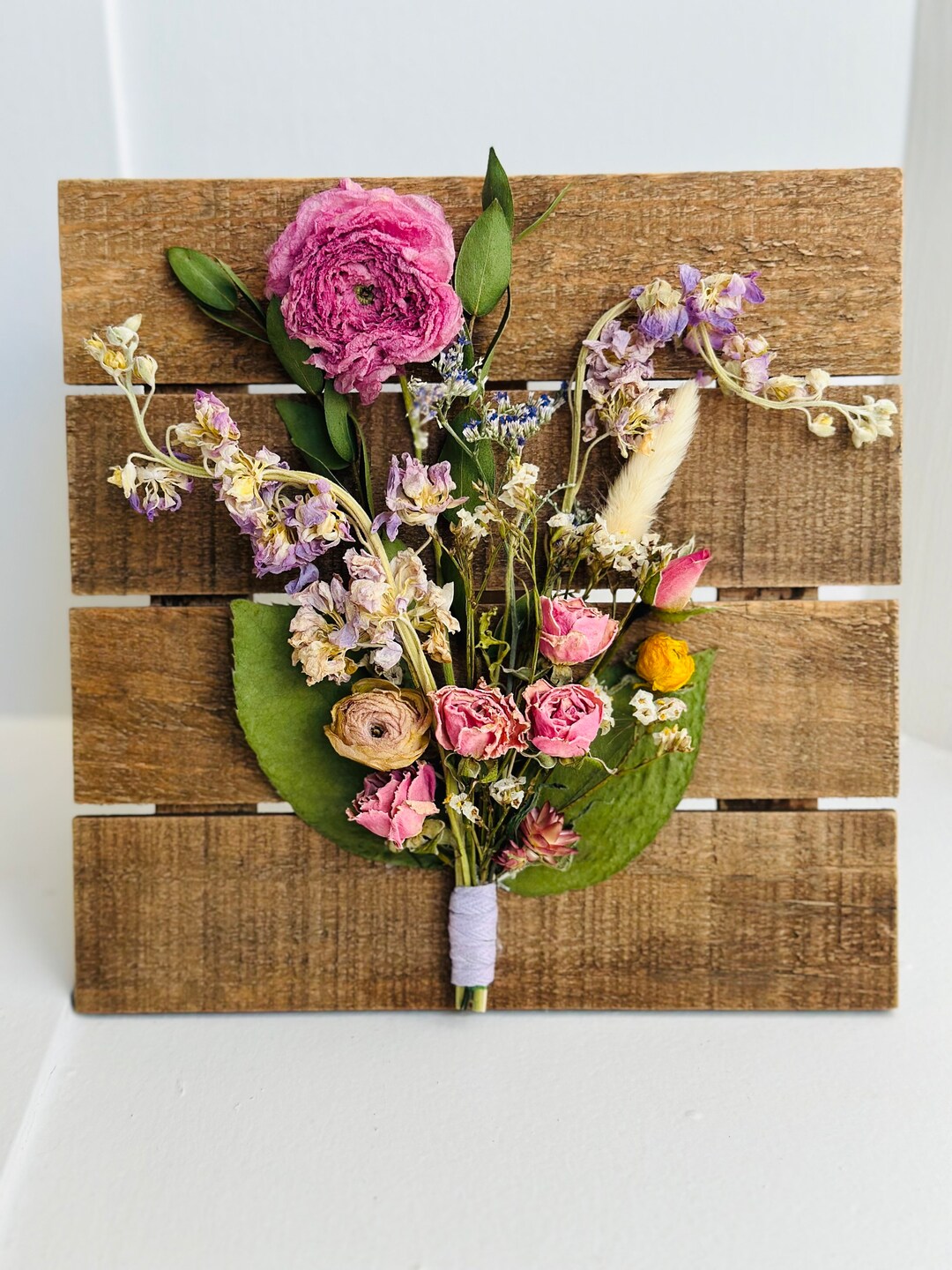 Dried Floral Rustic Frame Hand Crafted Dried Floral Wall or Table Top Decor Unique Dried Flowers ...