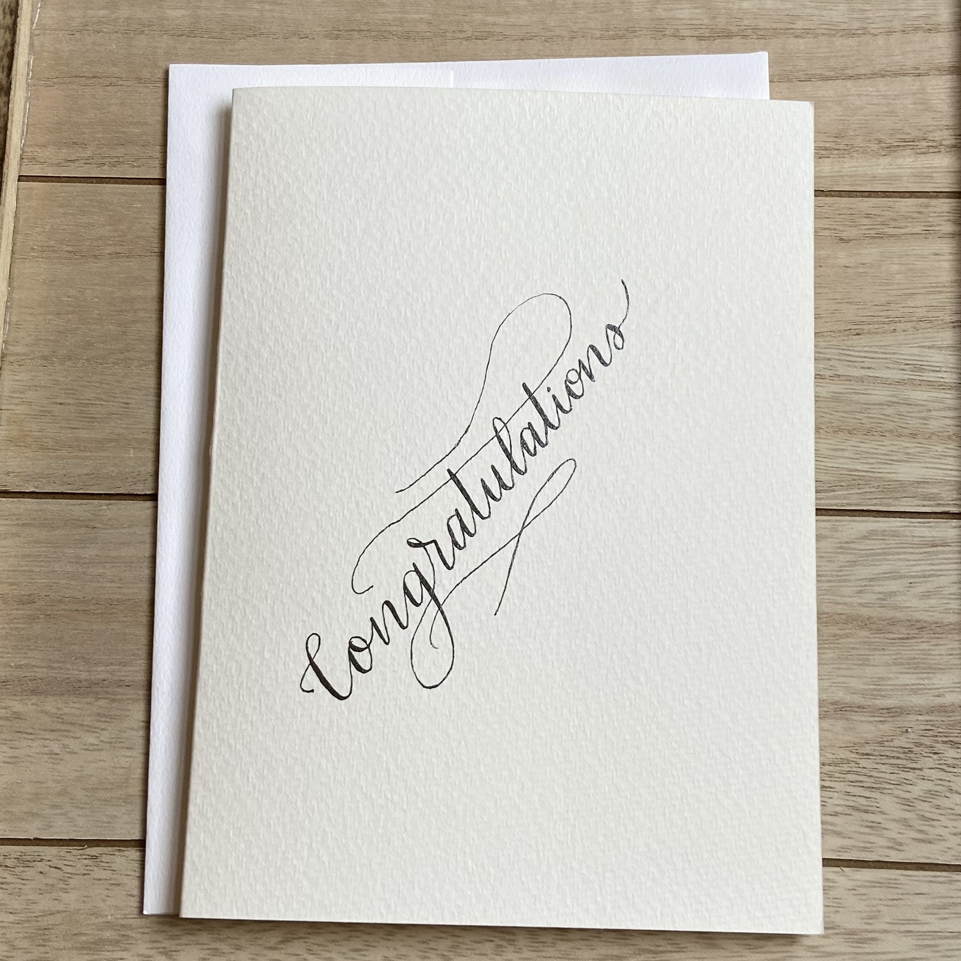 Calligraphy Congratulations Card - Etsy