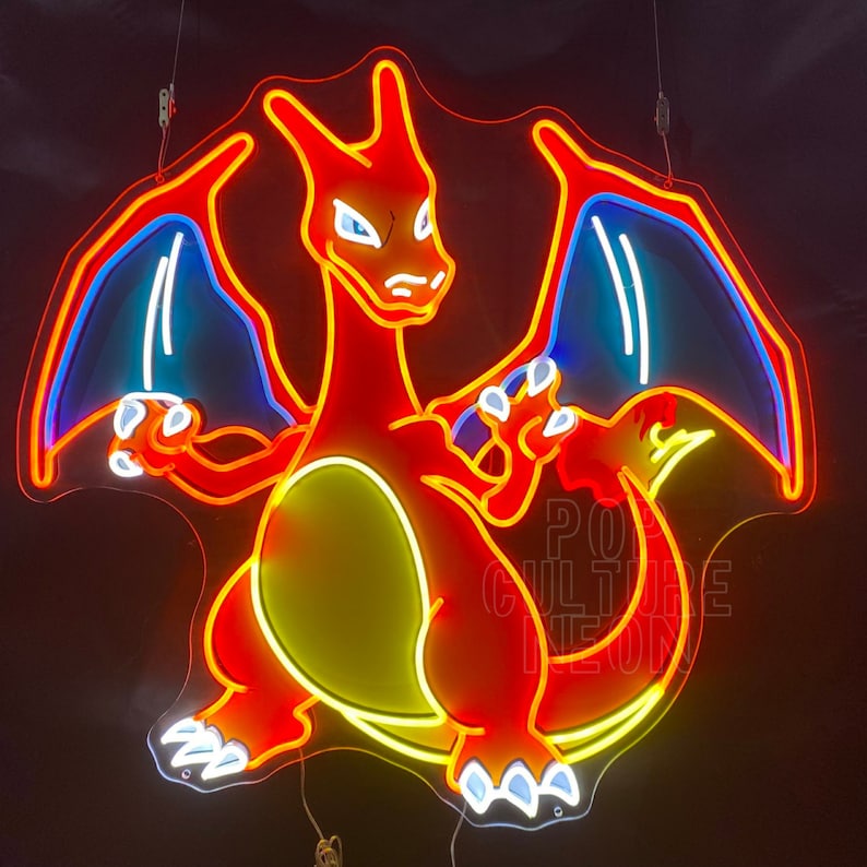 Charizard UV Printed Neon Sign Neon Sign Charizard Neon - Etsy Hong Kong