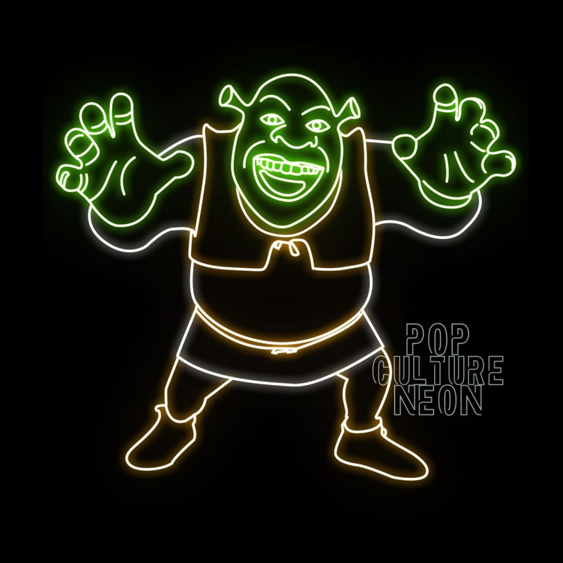 Shrek Neon Light Sign Handmade Custom Neon Light Shrek | Etsy