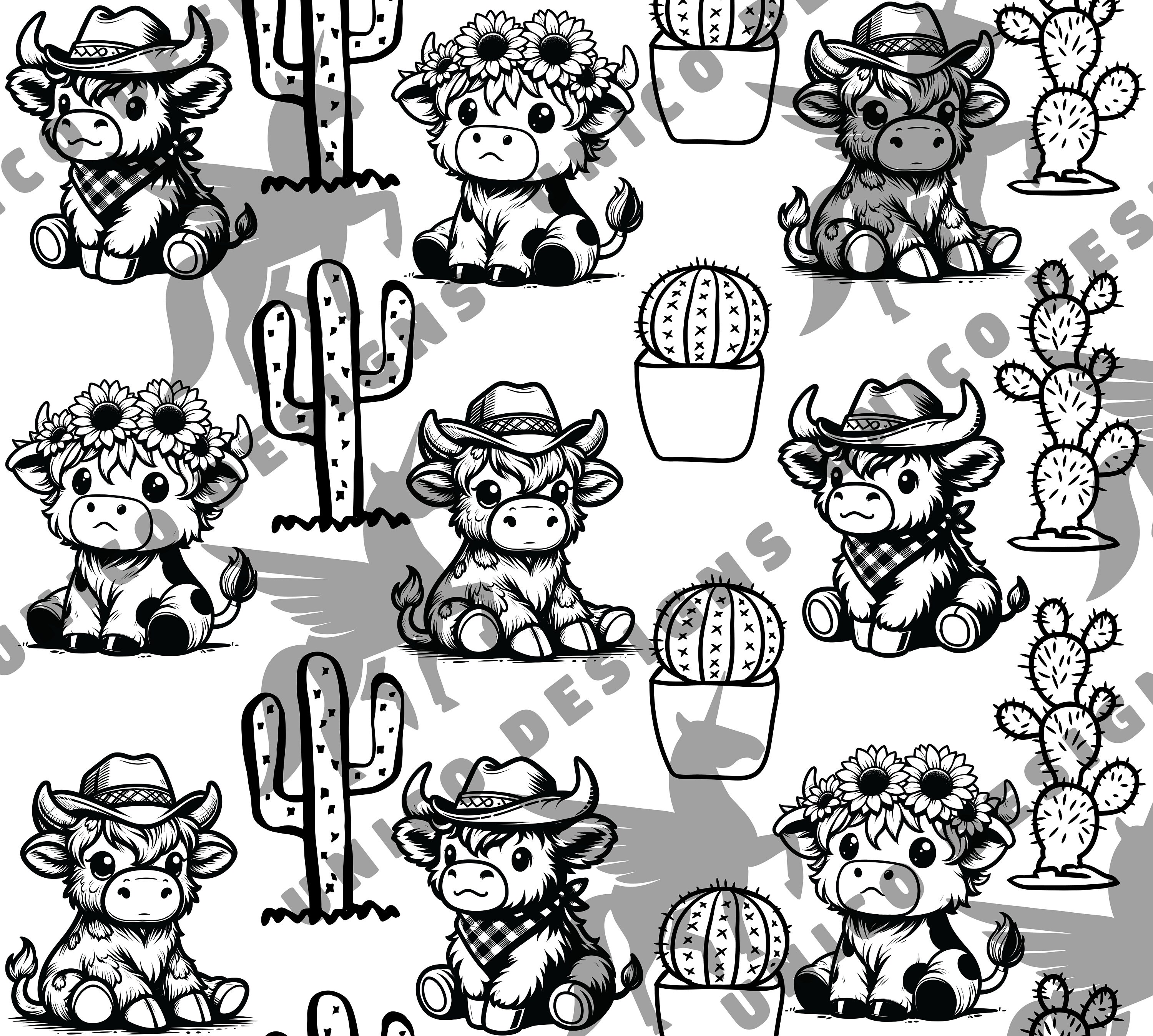 Highland Cow Tumbler Wrap: Laser Engraving SVG File (20oz Skinny ...