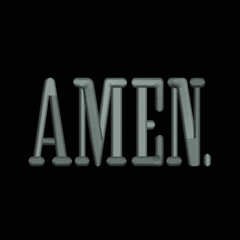 AMEN Big Embroidery File for Hat- AMEN Puff Hat Designs - Hat ...