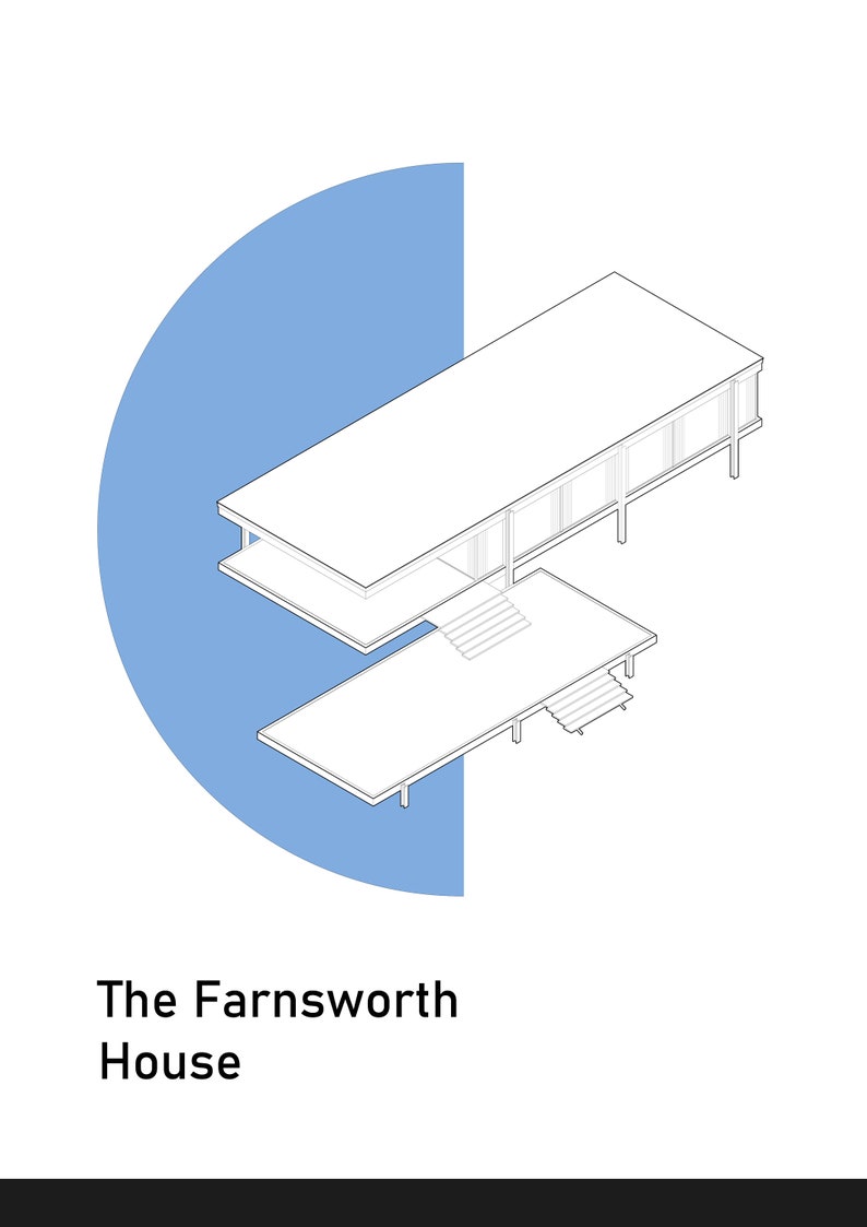 The Farnsworth House Digital 3D Print - Etsy