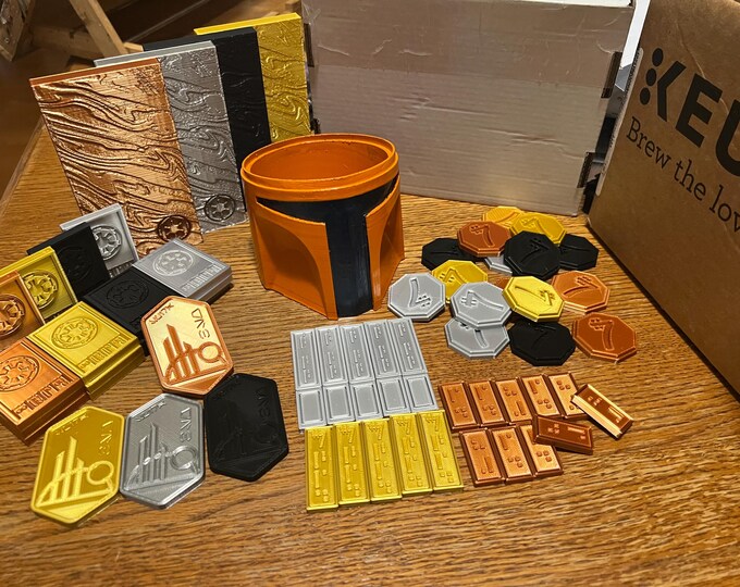 60 Piece Set of Star Wars Currency, Imperial Credits, Beskar Bars ...