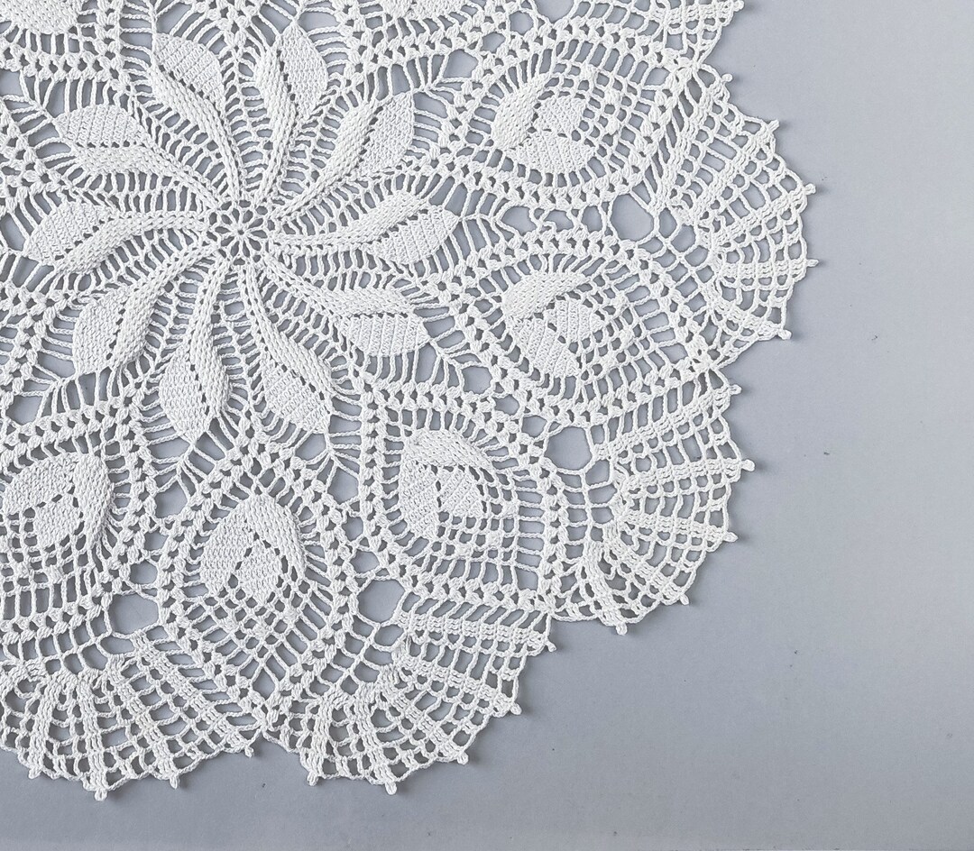 Napperon rond au crochet, design texturé, sous-verres au crochet blancs ...