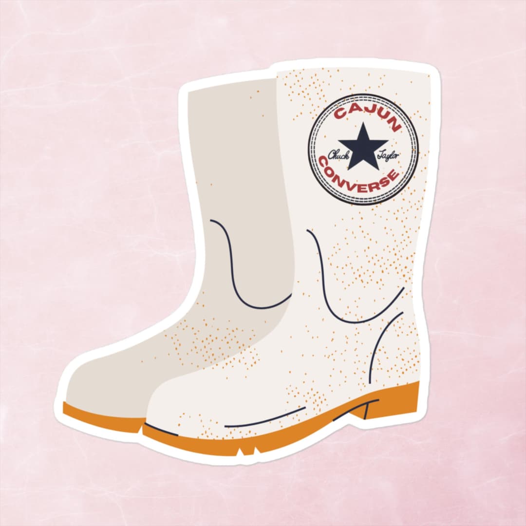 Cajun Converse Sticker, Shrimp Boots, Cajun Stickers - Etsy