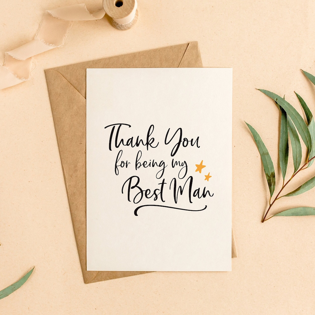 Best Man Card Best Man Thank You Card Wedding Thanks Card - Etsy