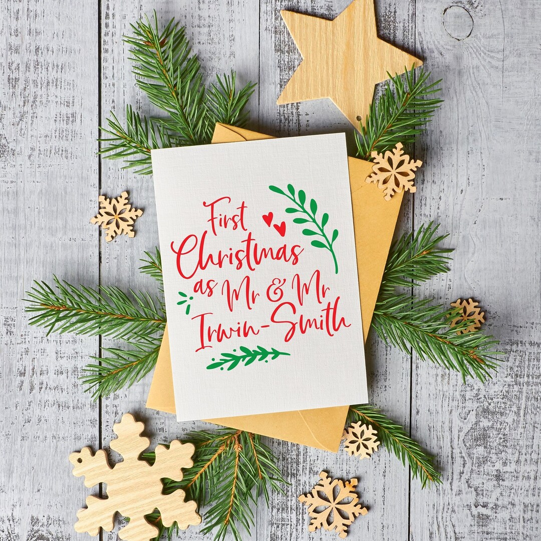 Mr & Mr Christmas Card Couple Christmas Card Christmas - Etsy