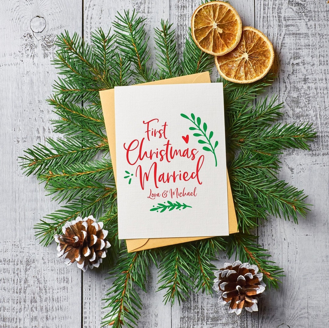 First Christmas Card Married Christmas Card Christmas Card - Etsy