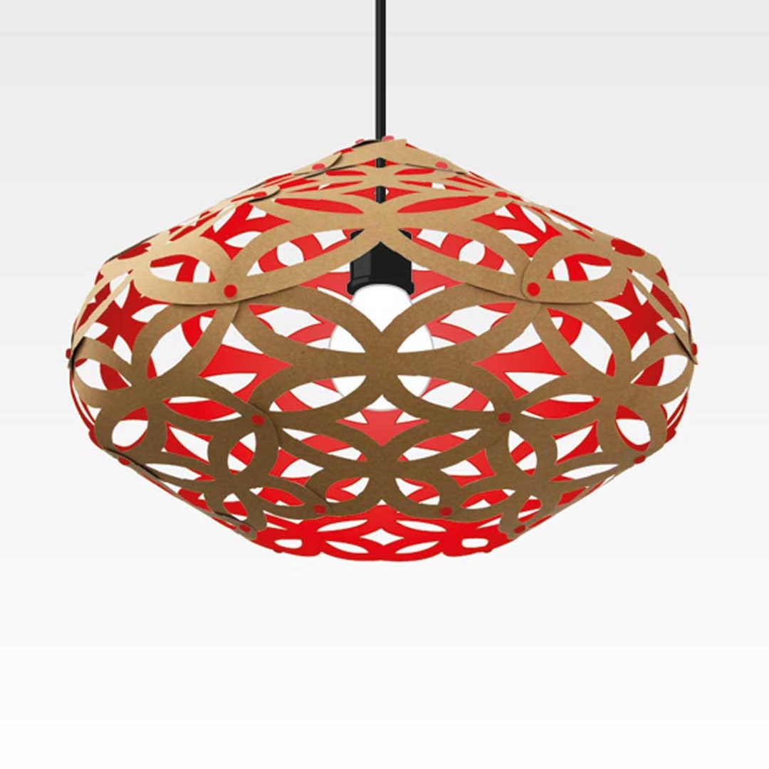 CRAFT Red Lampshade / Recycled Cardboard/ Lampshade Paper / Paper Lamp ...