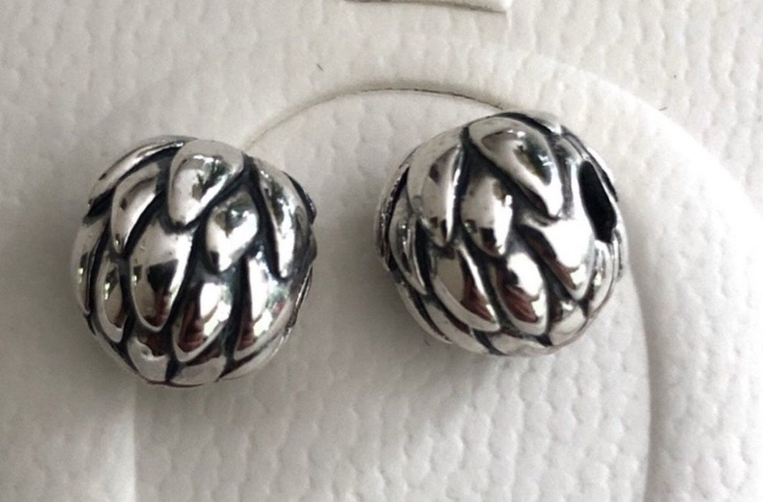Pandora Lotus Clip Pair Excellent Guaranteed Retired Authentic Rare Set ...