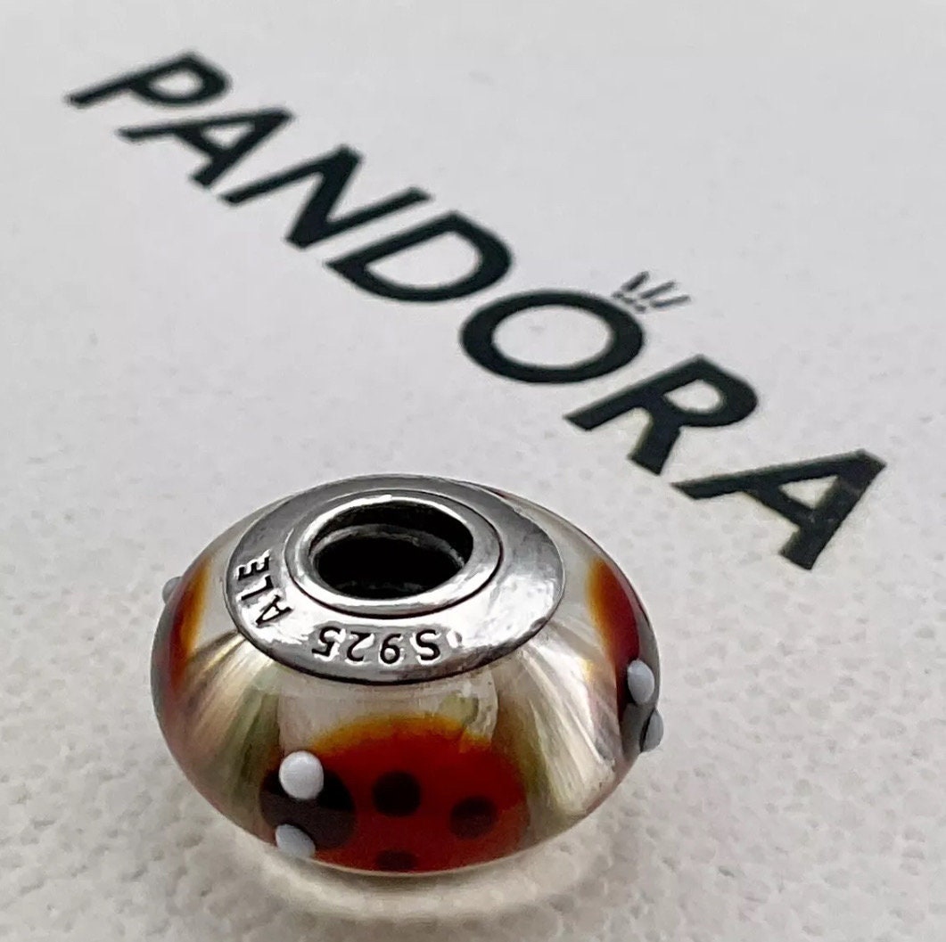 Pandora Ladybug Murano Red ladybird Clear Glass Authentic Rare - Etsy