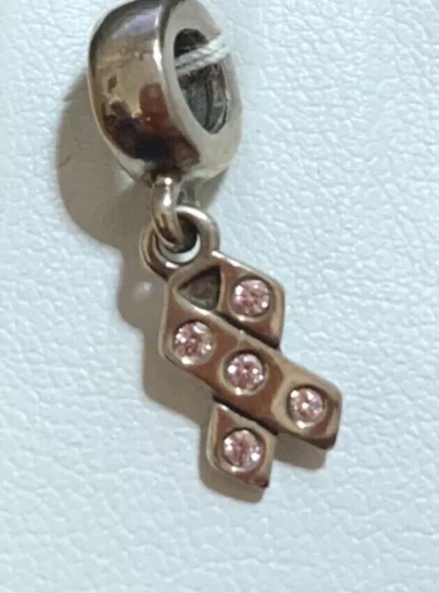 Pandora Breast Cancer Awareness Ribbon Dangle Authentic Rerired Charms ...