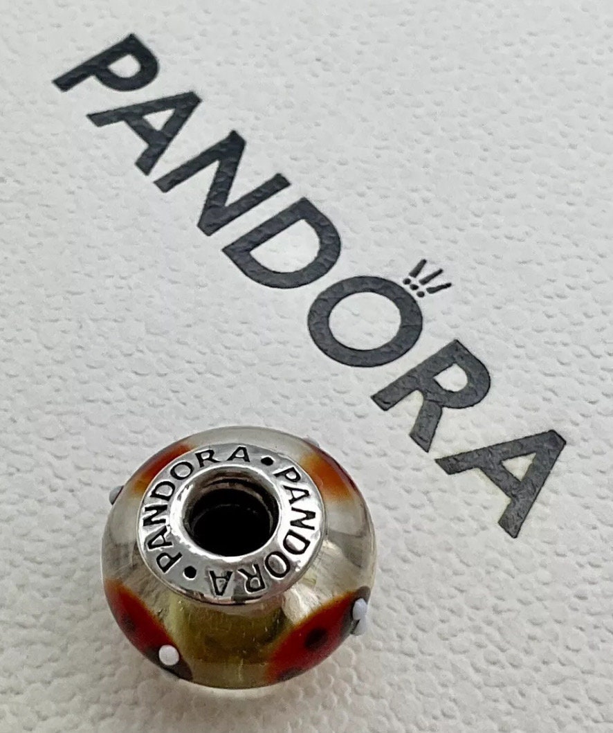 Pandora Ladybug Murano Red ladybird Clear Glass Authentic Rare - Etsy