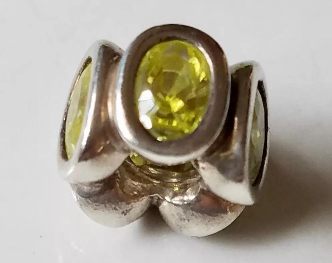Pandora Oval Lights Charm Retired Authentic Yellow Sterling - Etsy