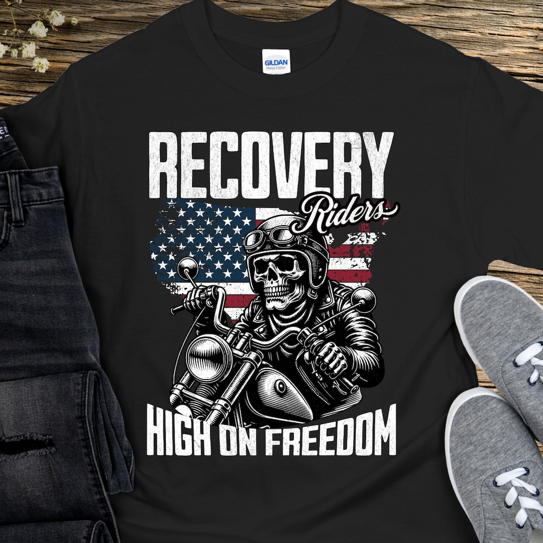 Addiction Recovery T-shirt | Inspiring Sobriety | Recovery Riders High ...
