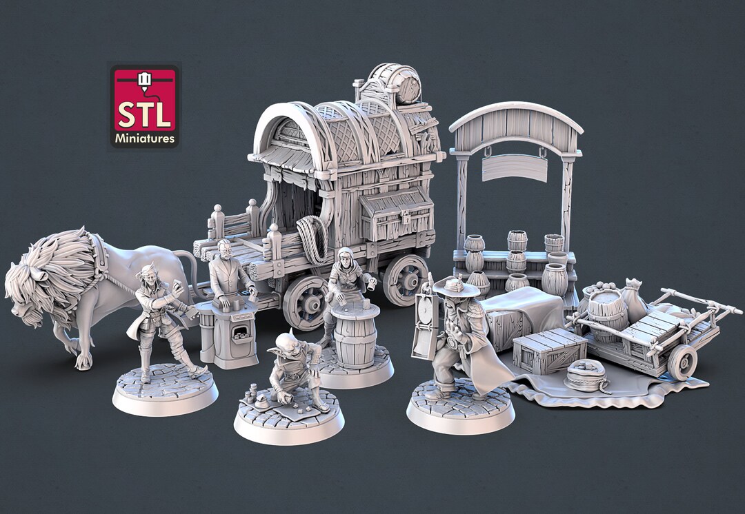 Street Gamblers Set - STL Miniatures - RPG Wargames Tabletop Gaming Dnd ...