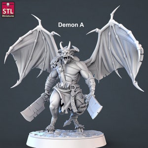 Demon Set STL Miniatures Dnd RPG Wargames Tabletop Fantasy Gaming Mini ...
