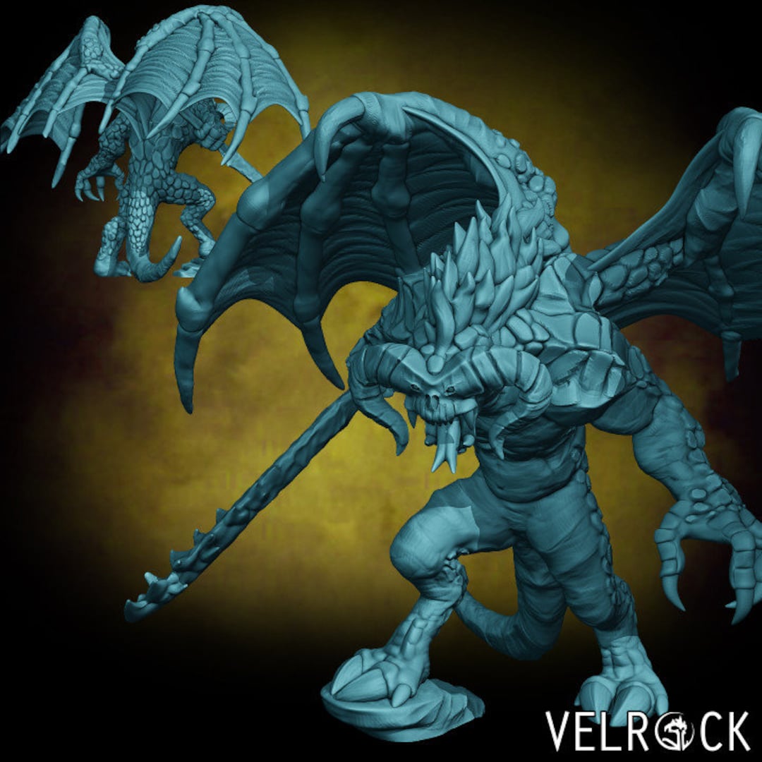 Fire Devil Mini - Velrock Art Miniatures - 3D Printed 28mm Scale - RPG ...