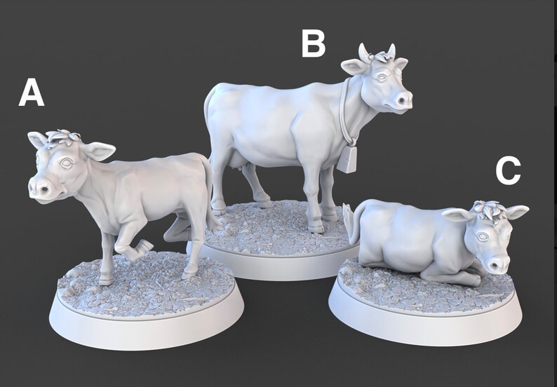 Farm Animals Set by STL Miniatures - RPG Wargames Tabletop Gaming Minis ...