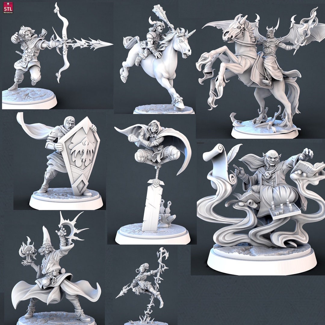 Dnd Tribute Set by STL Miniatures RPG Tabletop Game Minis Dragons D&D ...