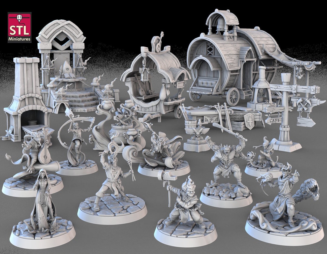 Genasi Character Set by STL Miniatures - RPG Wargames Tabletop Gaming ...