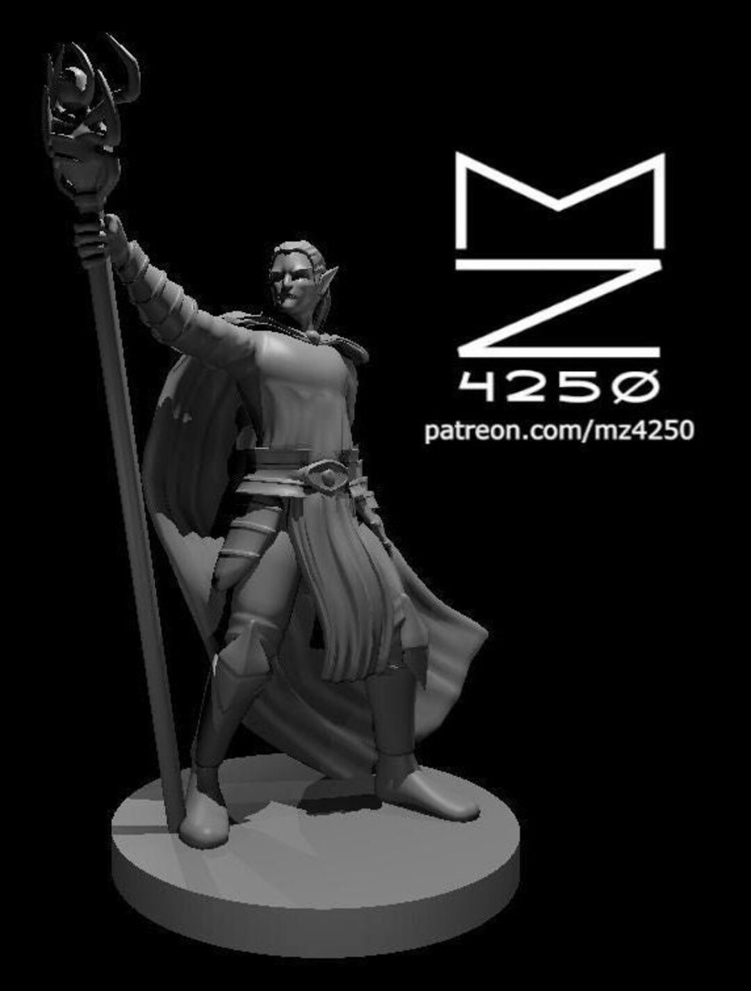 Elf Drow Mage Mini - Mz4250 - D&D Pathfinder Fantasy RPG Tabletop ...