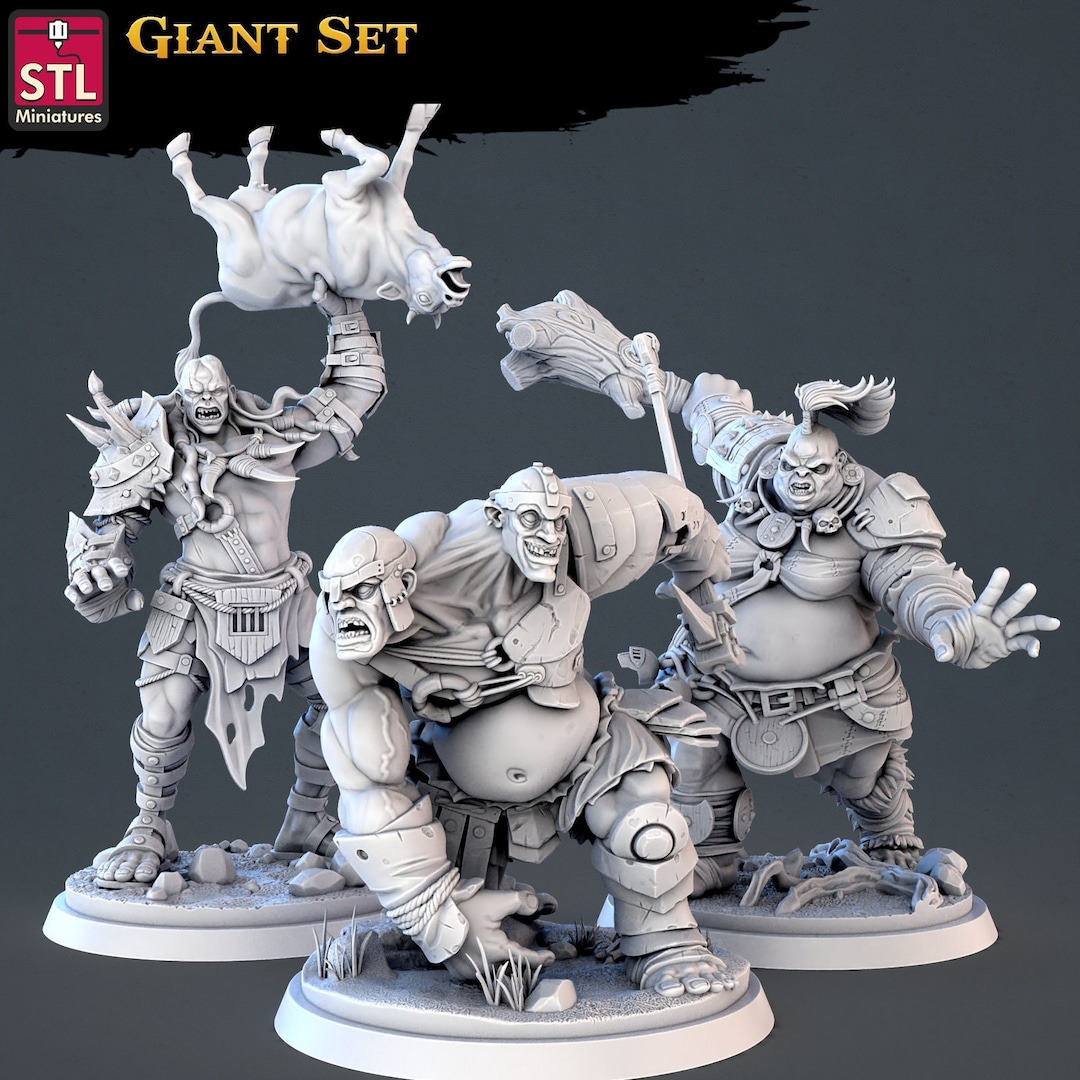 Giants Set - STL Miniatures - RPG Wargames Tabletop Gaming Dnd 3D ...