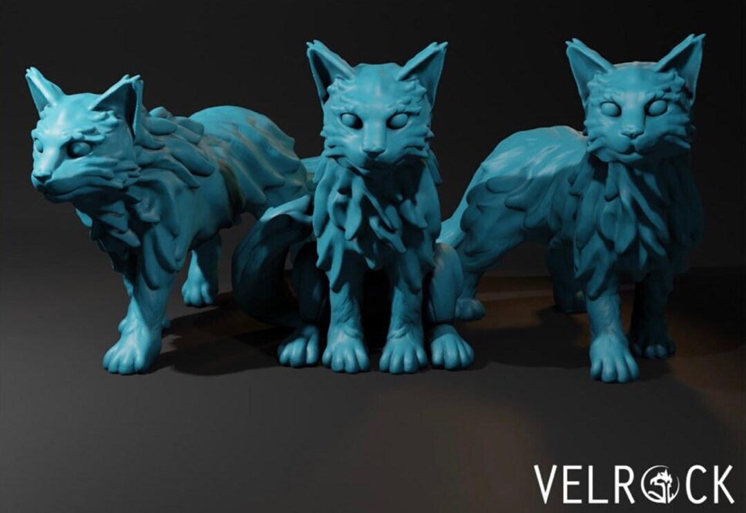 Maine Coon Cat Mini Velrock Art Miniatures 3D Printed 28mm Scale RPG ...