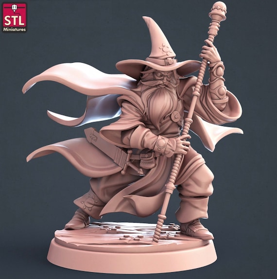 Wizard by STL Miniatures Mage Sorcerer Spellcaster D&D - Etsy